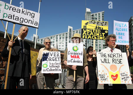 Protesters stage a Demonstration against BP (British Petroleum) outside ...
