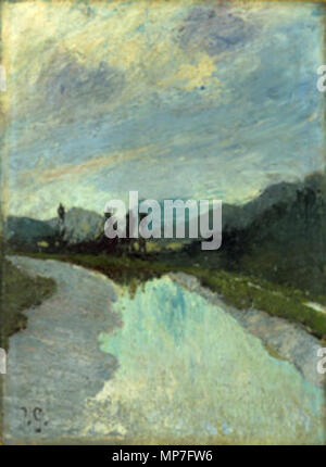'Krajina ob vodi' by Ivan Grohar is a Slovenian painting depicting a ...