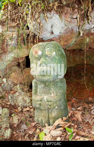 Ancient large sculpture of Taino Indian in cave, Baracoa, Guantanamo ...