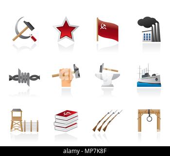 Communism and socialism vector icons set vector illustration Stock ...