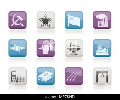 Communism and socialism vector icons set vector illustration Stock ...