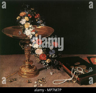 Jan Brueghel I’s ‘Still-Life with Garland of Flowers and Golden Tazza ...