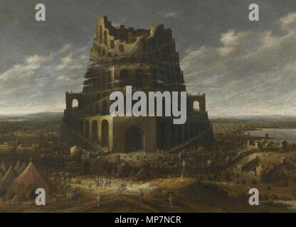 The Tower of Babel circa 1650 by Jan Micker Stock Photo - Alamy