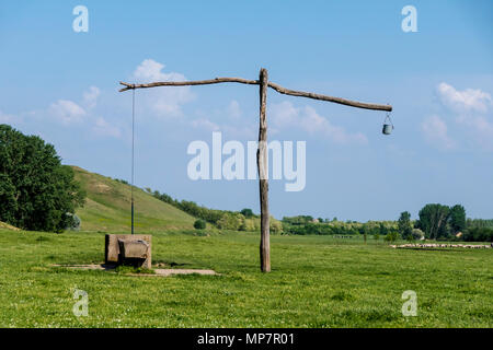 Traditional water well (well sweep or shadoof) in the Hungarian lowland ...