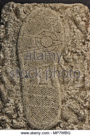 Crime scene shoe print casting using a casting medium and Stock Photo ...