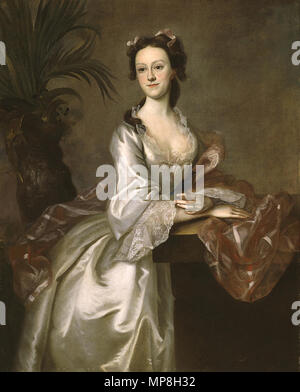 Portrait of Mrs. John Pigott by Joseph B. Blackburn. The image depicts ...