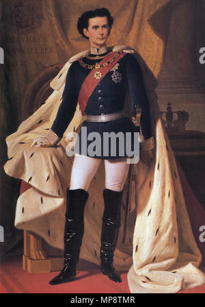 Ludwig II of Bavaria in generals' uniform and coronation robe 1865 by ...