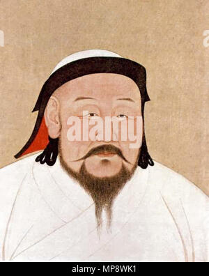 Taiwan, Taipei, Palace Museum, Kublai Khan hunting, silk painting 1280 ...