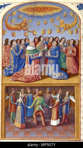 The manuscript 'Lamentations de Saint Bernard' features religious text ...