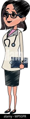 Cute doctor cartoon scribble Stock Vector Image & Art - Alamy