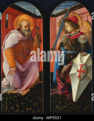 Saint Anthony and Archangel Michael 1456 by Filippo Lippi Stock Photo ...