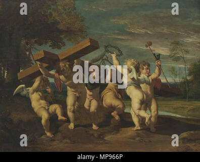 Lodewijk de Vadder and Antoon Sallaert - Putti with symbols of the ...
