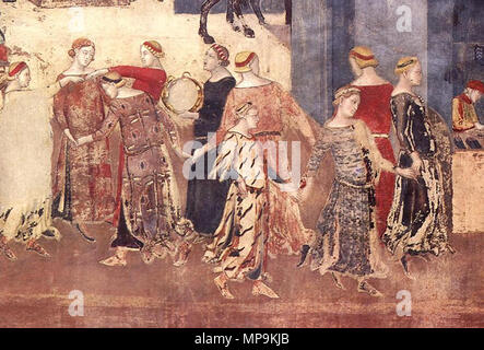 Ambrogio Lorenzetti - Allegory of the Good Government (detail Stock ...