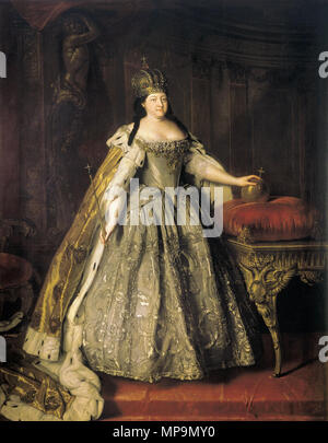 Louis Caravaque, Portrait of Empress Anna Ioannovna (1730 Stock Photo ...