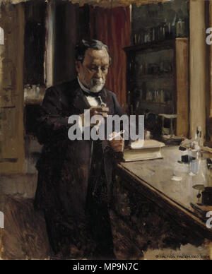 Drawing of French chemist and microbiologist Louis Pasteur in his ...