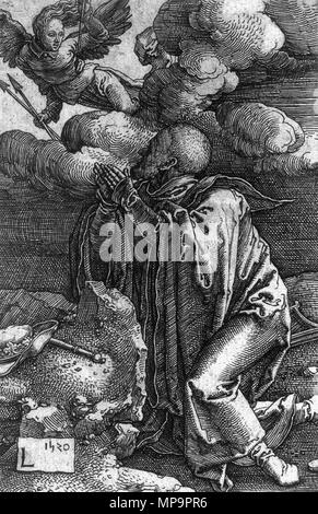 David in Prayer, Lucas van Leyden, 1520 print Praying David, look aimed ...