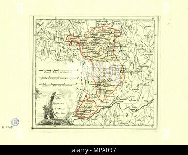 Mapa de la provincia de Ávila, siglo XVIII Stock Photo - Alamy