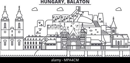 Balaton silhouette skyline. Hungary - Balaton vector city, hungarian ...