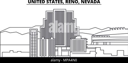 Modern City Map - Reno Nevada city of the USA with neighborhoods and ...