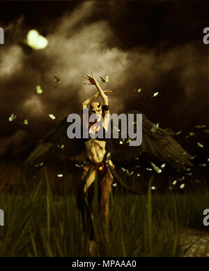 Devil in the dark forest,3d illustration Stock Photo - Alamy