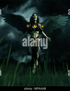 Devil in the dark forest,3d illustration Stock Photo - Alamy