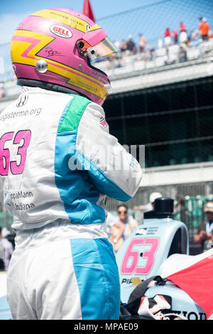 Indy Racing League driver Danica Patrick of the U.S., sits on the pit ...