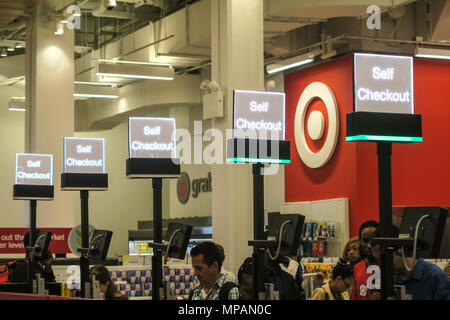 Self Service Checkout Stands, Target Department Store, NYC, USA Stock ...