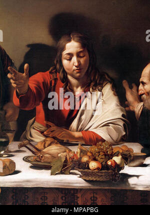 Supper at Emmaus. between 1601 and 1602. Caravaggio.emmaus.750pix Stock ...