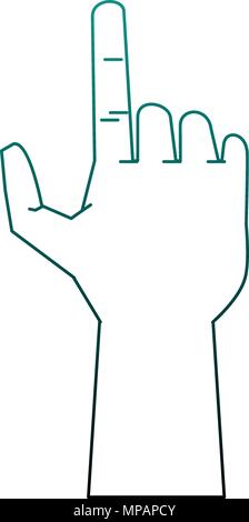 Hand clicking with finger blue lines Stock Vector Image & Art - Alamy