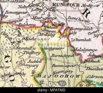 The 1776 Rennell Dury Wall Map of Bihar and Bengal is an important ...
