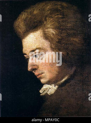 This unfinished 1782 portrait of Wolfgang Amadeus Mozart, edited by ...