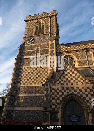 St. John the Baptist Church, Barnet; a figure with a pickaxe in front ...