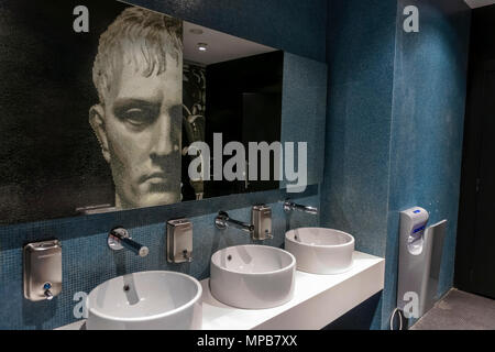 Toilet in a public restroom viewed from above Stock Photo - Alamy