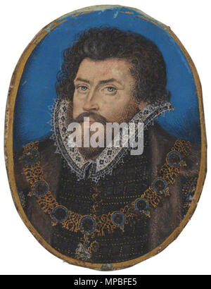 . English: Portrait of Sir Christopher Hatton as Lord Chancellor and ...