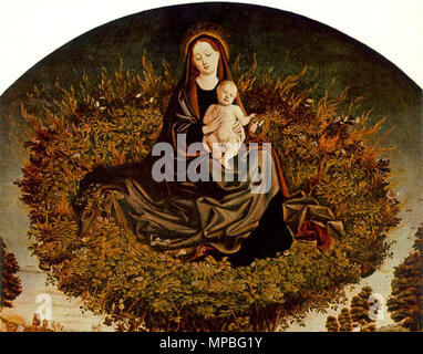 The Burning Bush (detail) 1476 by Nicolas Froment Stock Photo - Alamy