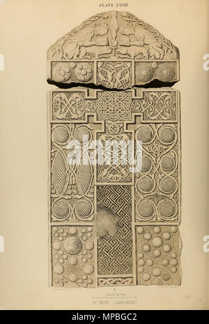 Nigg stone Andrew Gibb 1856 pictish side Stock Photo - Alamy