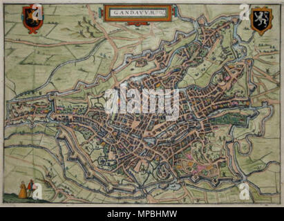 Stadsplan Gent, Giuccardini 1588 Stock Photo - Alamy