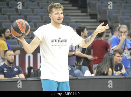 Belehrad, Srbsko. 17th May, 2018. Slovenian Real Madrid´s Luka Doncic ...