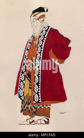 Bakst Leon - an Old Man in a Red Mantle - Russian School - 19th Century ...
