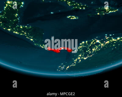 Panama red highlighted in map of North America Stock Photo - Alamy