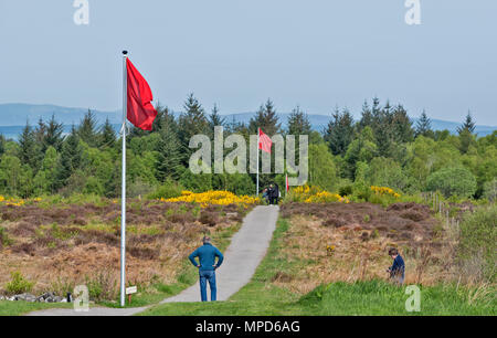 English and Scottish flags at the Culloden Battle in the Highlands ...