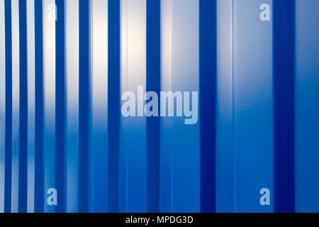 Blue metal profiled sheets surface in perspective Stock Photo - Alamy