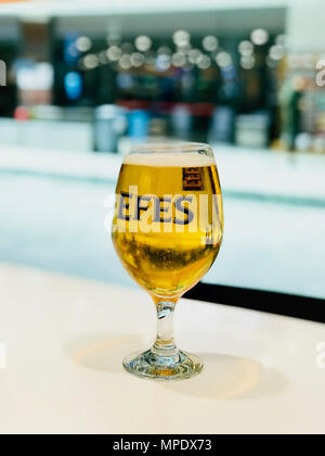 A glass of Turkish Efes Pilsen Beer Istanbul Turkey Stock Photo - Alamy
