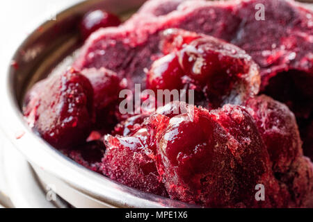 Whole Frozen Cherries in Metal Colander. Organic Food Stock Photo - Alamy