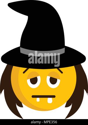 Witch Emoticon Face Emoji Cartoon Icon Stock Vector Image & Art - Alamy