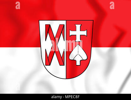 3D Flag of Ditzingen (Baden-Wurttemberg), Germany. 3D Illustration ...