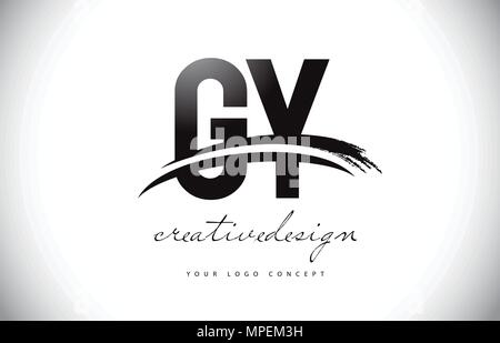 GY Letter Design with Brush Stroke and Modern 3D Look Vector ...