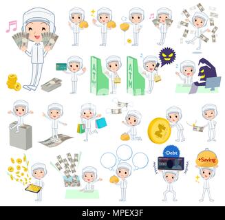 factory worker protection coat women Housekeeping Stock Vector Image ...