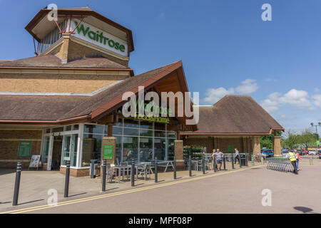 Waitrose supermarket Rushden Northamptonshire UK carpark busy lifestyle ...