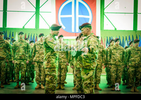 Capt. Steven Orbon (left) and 1st Sgt. Adam Herbst (right) command team ...